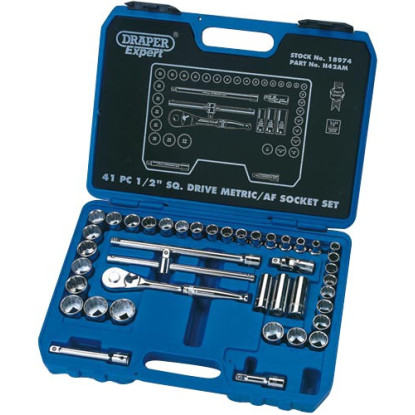 Draper Expert ½" Square Drive 37 Piece Socket Set
