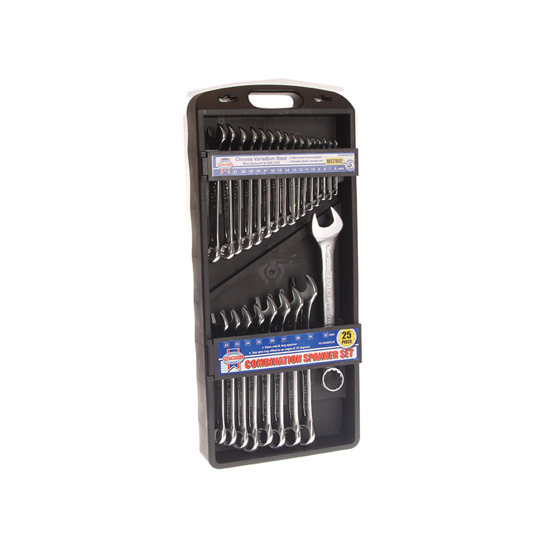Chrome Vanadium Comb Spanner Set, 25 Piece